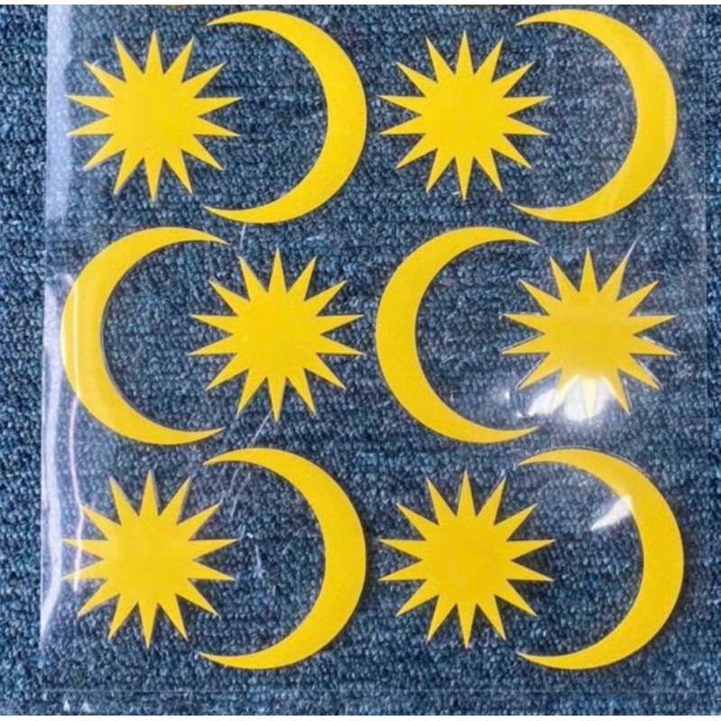 STICKER IRON BULAN BINTANG BUNGA RAYA | Shopee Malaysia