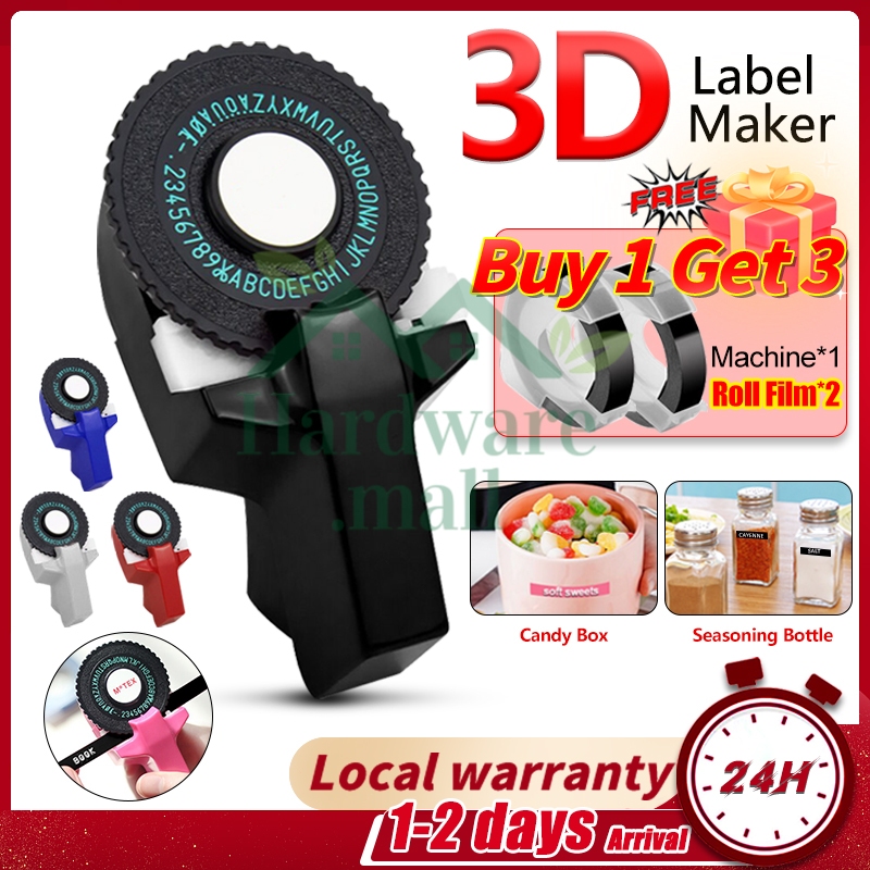 Multicolor Manual Label Maker Sticker Nama Dymo 3D Embossing Sticker ...