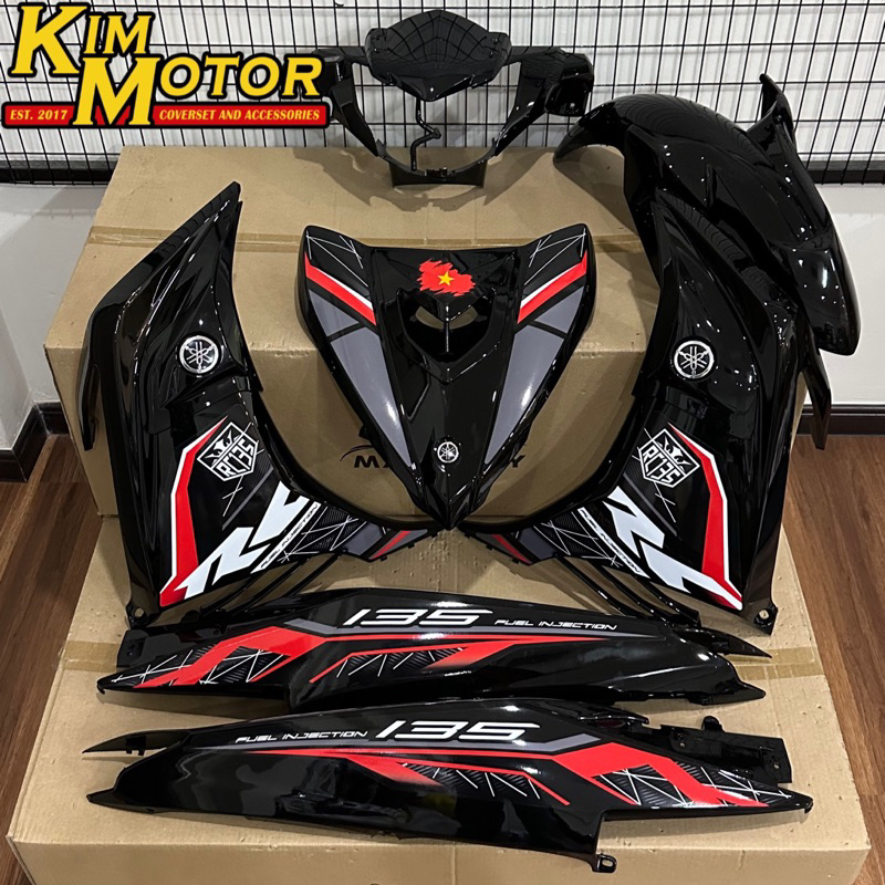 COVERSET LC135 V6 V7 ORIGINAL VELOZI RC135 EXCITER RC METALLIC BLACK ...