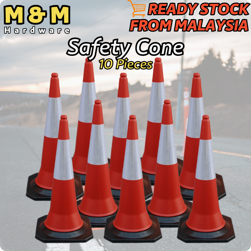 10pcs 760MM (30") SAFETY CONE TRAFFIC PVC CONE / KON KESELAMATAN JALAN ...