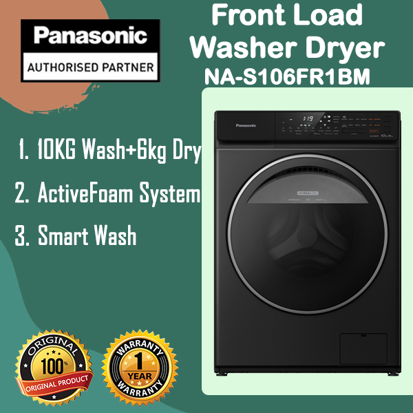 PANASONIC CARE+ EDITION 10/6KG FRONT LOAD WASHING MACHINE WITH DRYER NA ...