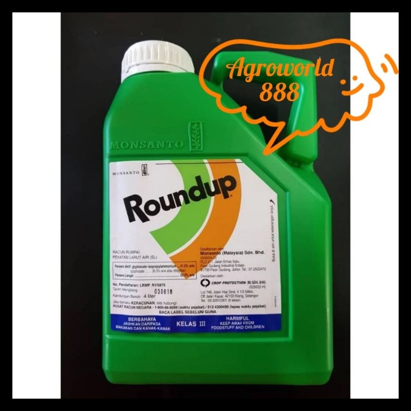 4L Original Roundup - Glyphosate Isopropylammonium 41.0% & Racun Rumput ...