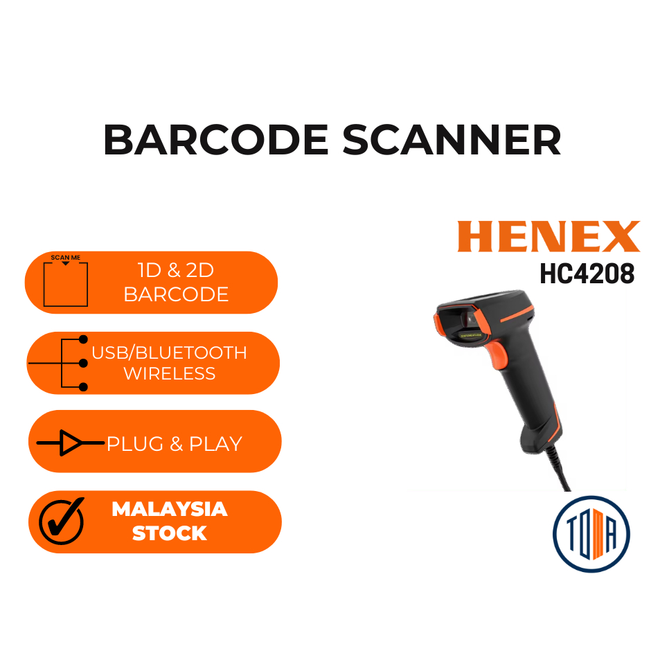 Henex HC4208-S 1D / 2D Barcode Scanner QR Scanner | Shopee Malaysia