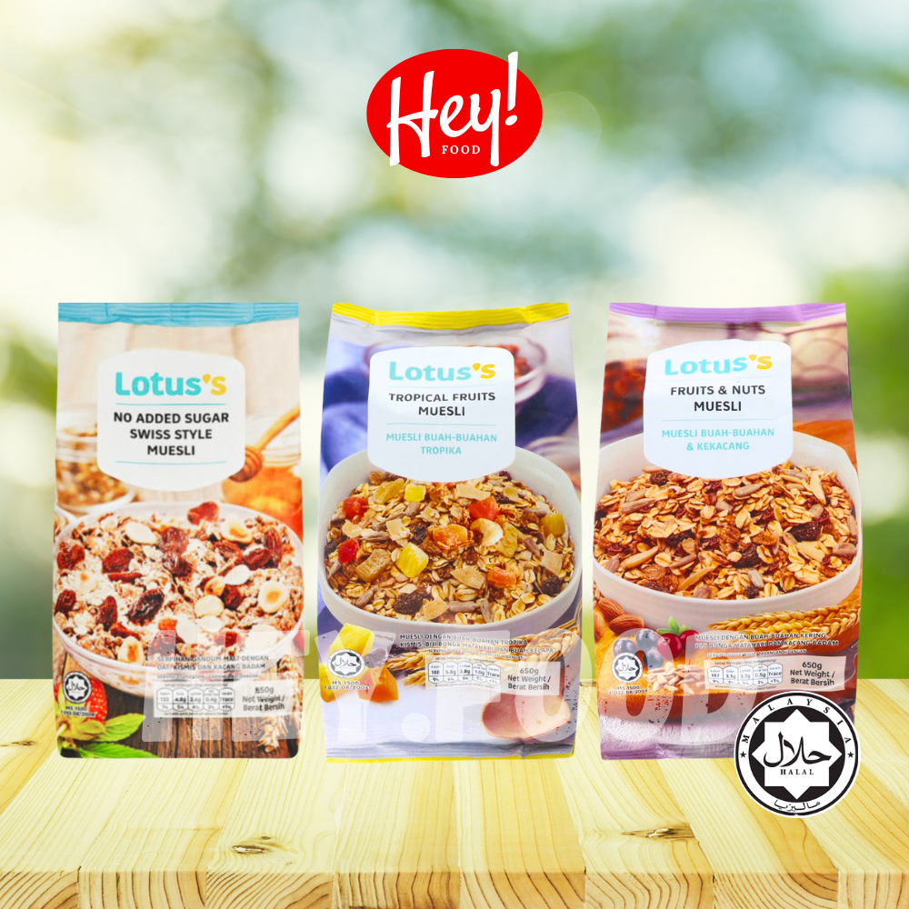 LOTUS'S Granola Muesli (650g - 850g) Swiss Style Muesli, Tropical ...