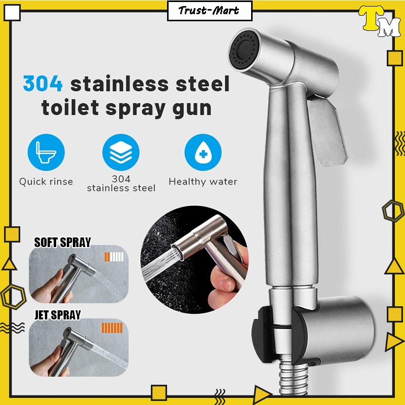 Bidet Spray Set 304Stainless Steel Hand Bidet Tap Faucet Bathroom ...
