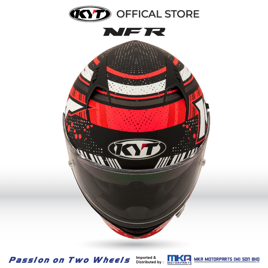 KYT HELMET NFR ENERGY FULL FACE MATT ANTHRACITE RED & RED YELLOW | Shopee Malaysia