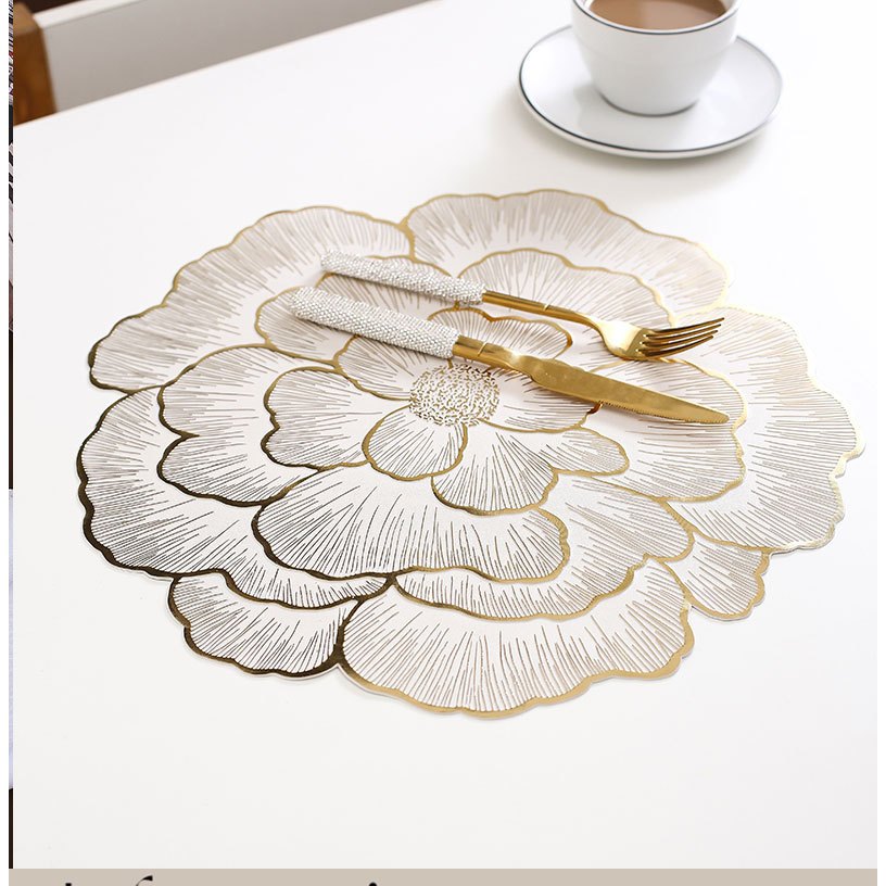 Elegant Flower Table Mat Alas Pinggan Meja Placemat Dinnerware Home ...