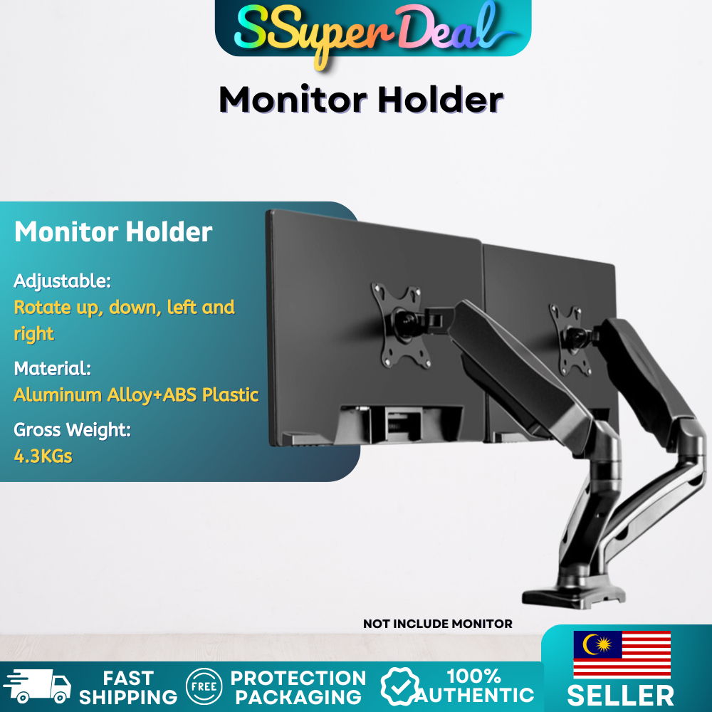 Monitor Arm Desktop Mount Bracket Dual Monitor Adjustable | Shopee Malaysia