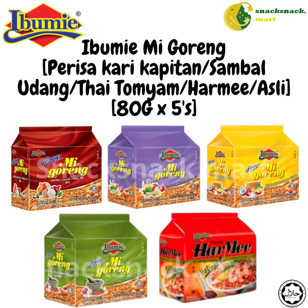 Ibumie Mi Segera [Perisa kari kapitan/Sambal Udang/Thai Tomyam/Harmee ...