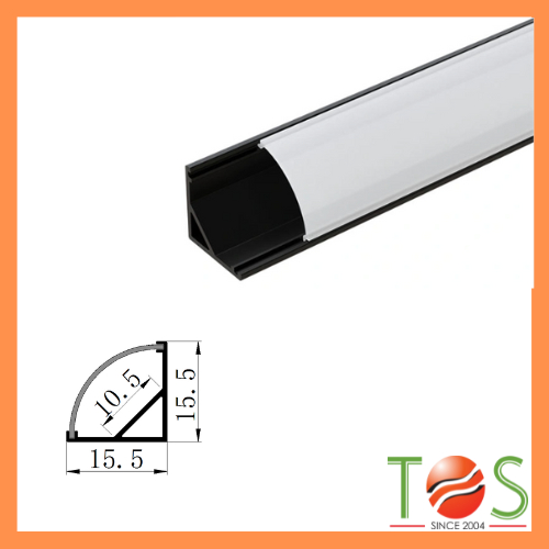 LUMY【0.5M/1M/1.5M/2M】V Shape LED Light Strip Black Aluminium Profile ...