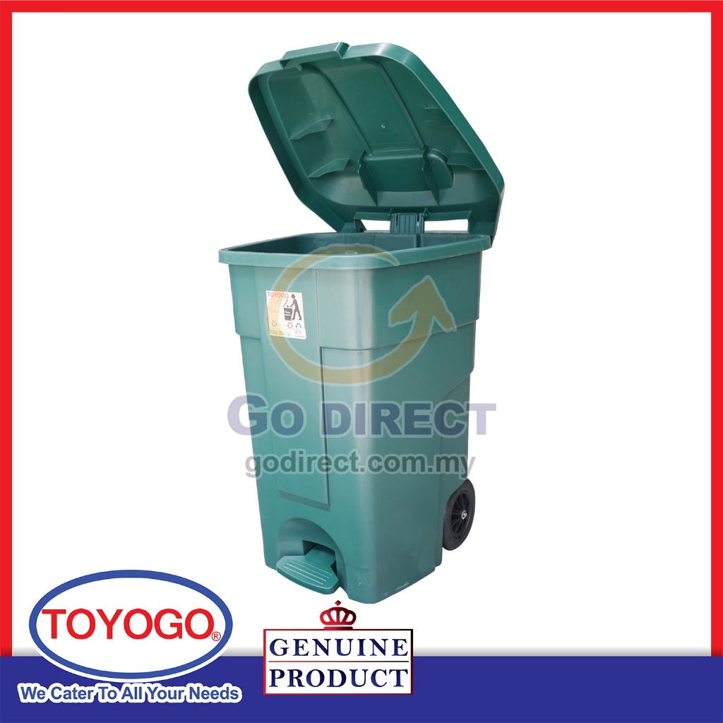 TOYOGO 86L Step Dustbin (1008) Medium Outdoor with Cover Wheels Step ...