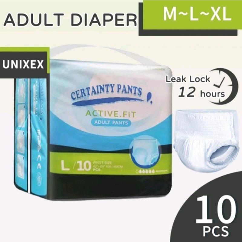 CERTAINTY PANTS Breathable Adult Diaper Pants Type M Size Diapers Trial ...