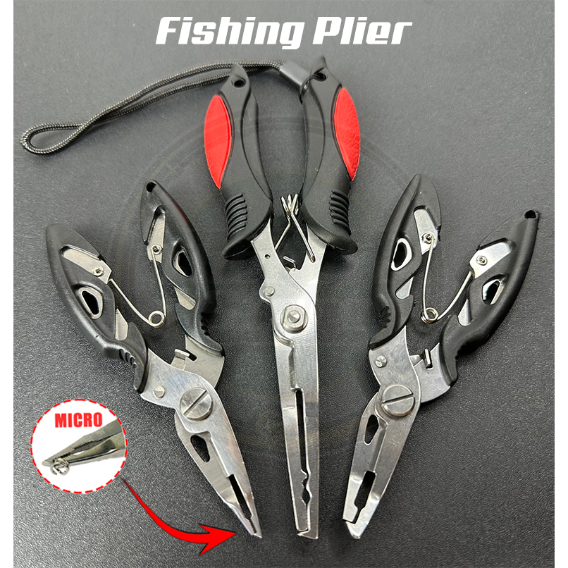 Fishing Plier Playar Micro Split Ring Stainless Steel Gunting Pancing Pemotong Tali Braided Line ...