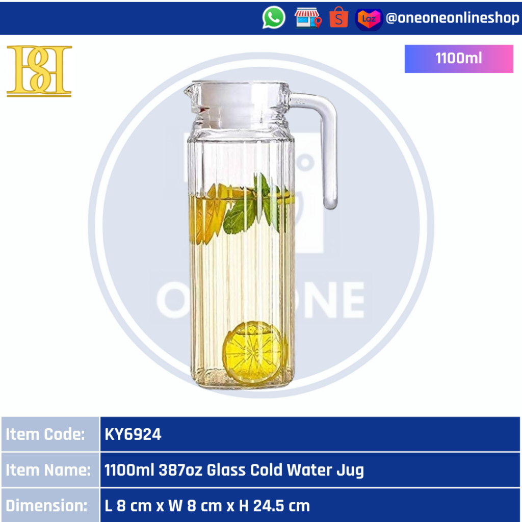 KY6924 1100ml 387oz Glass Cold Water Jug | Shopee Malaysia