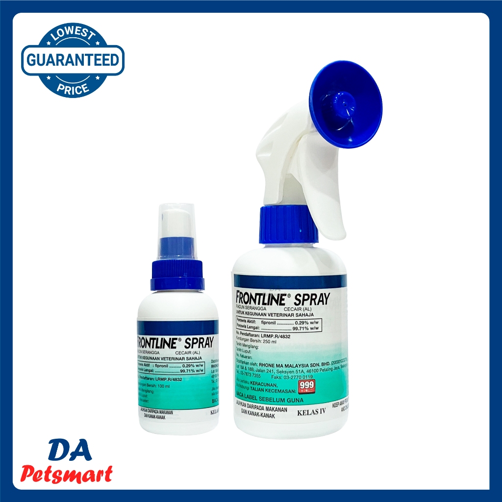 FRONTLINE SPRAY ALL PET 100ML/250ML (To control of ticks, fleas for Cat ...