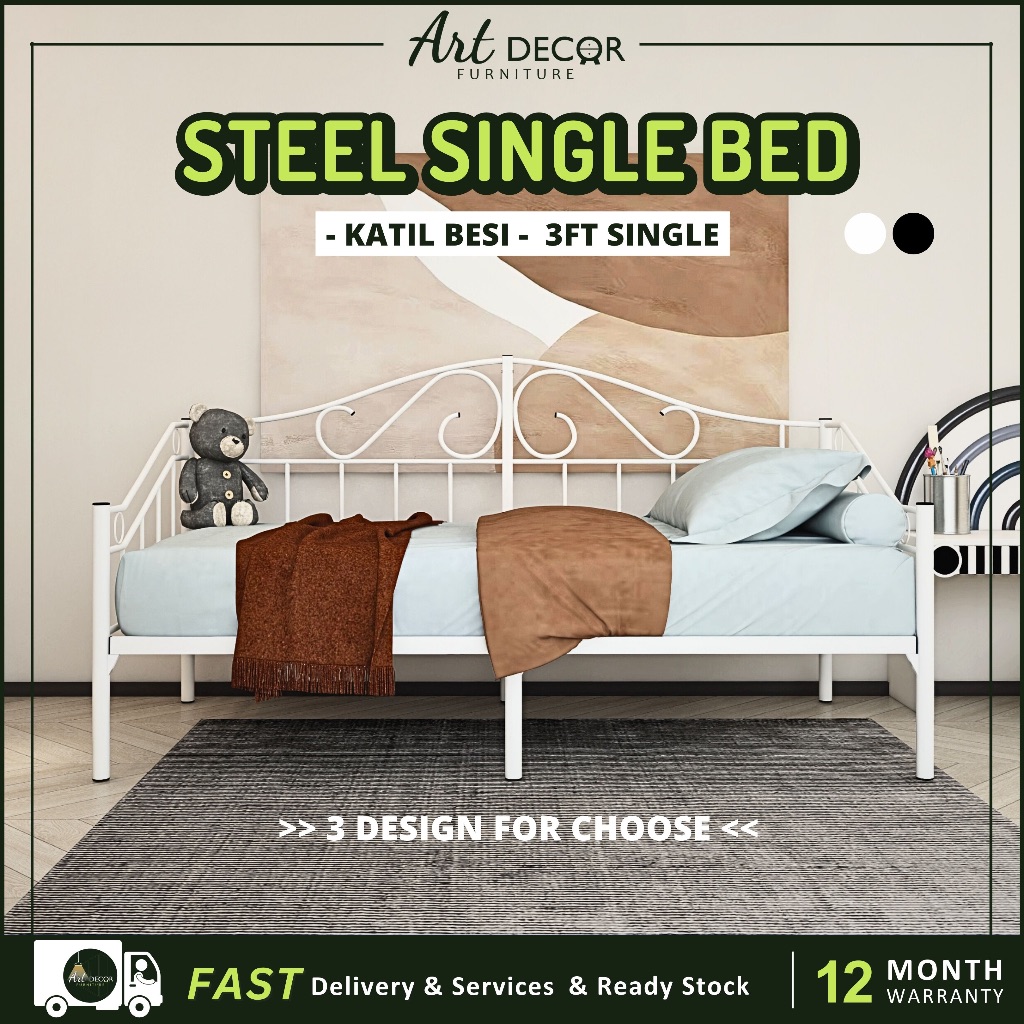🔥READY STOCK🔥3FT Single Metal Bed Frame Metal/ Set Katil Bujang+Tilam ...