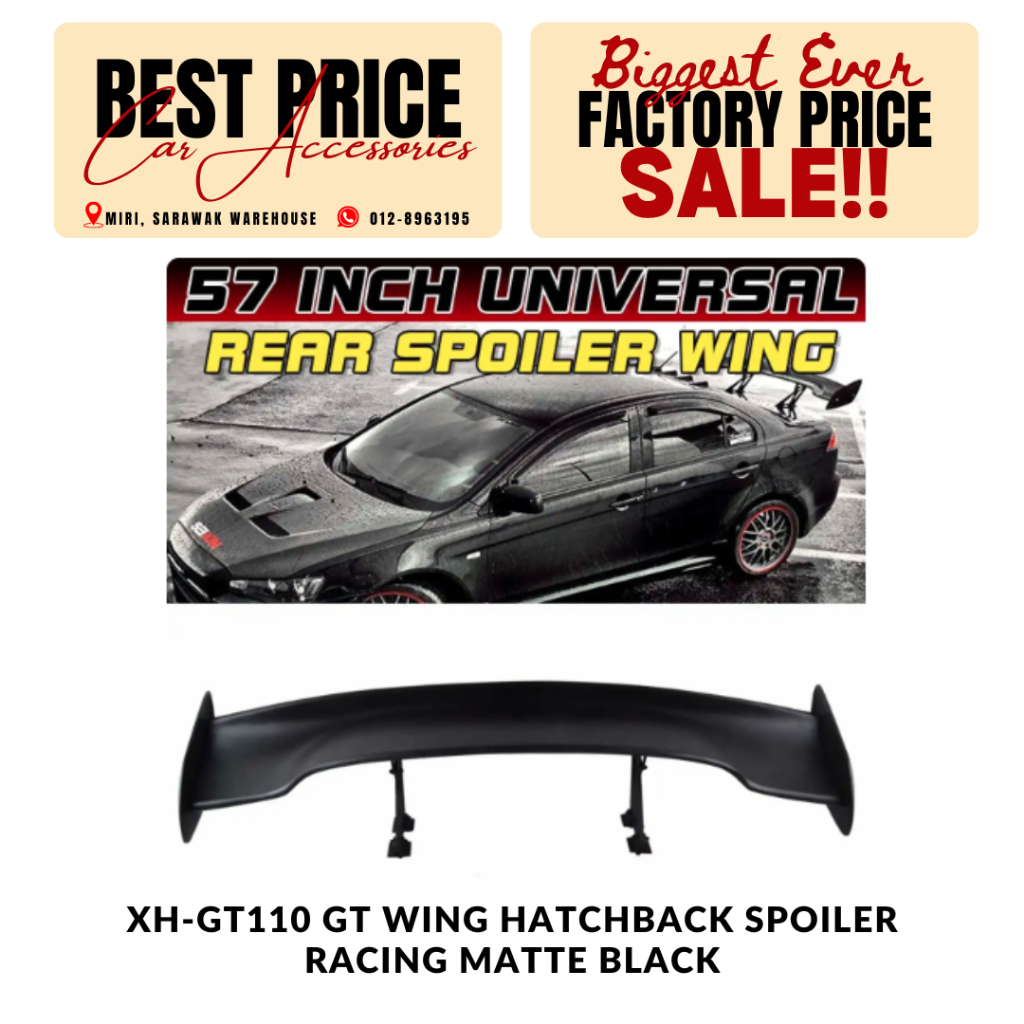 XH-GT110 GT Wing Hatchback Spoiler Racing Matte Black | Shopee Malaysia