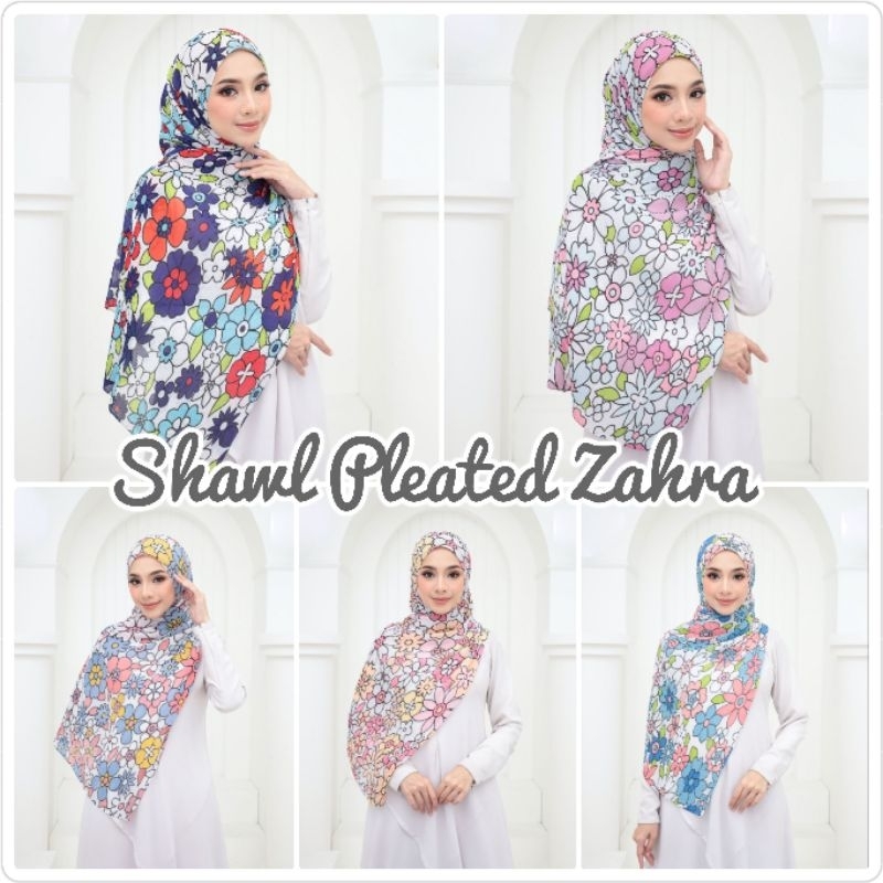 Shawl pleated printed/corak/abstract - Marissa / 2 tone / Zahra ...