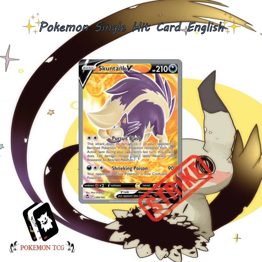 Pokemon Silver Tempest Skuntank V 180/195 PTCG | Shopee Malaysia