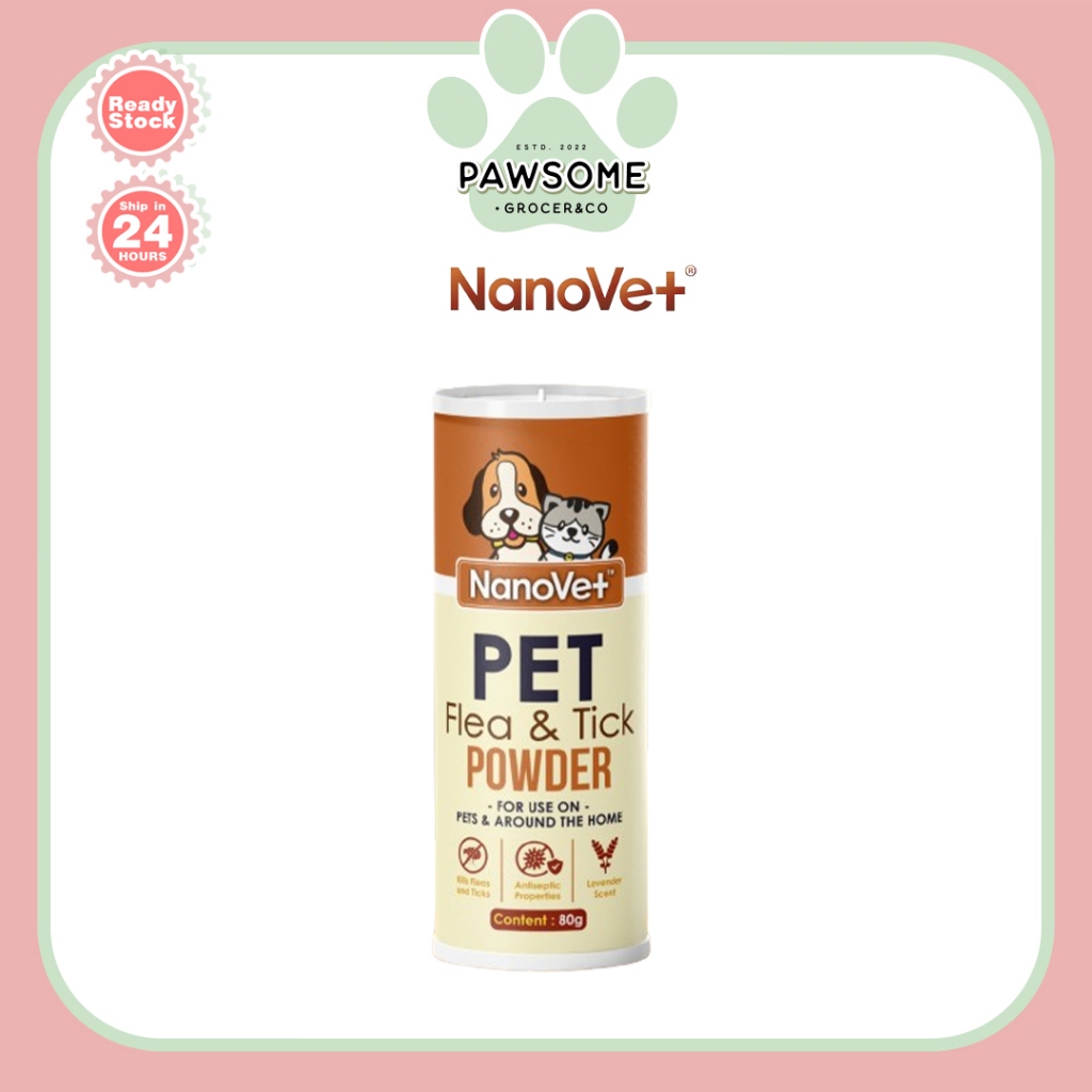 NANOVET Pet Flea & Tick Powder For Cats & Dogs 80G | Shopee Malaysia