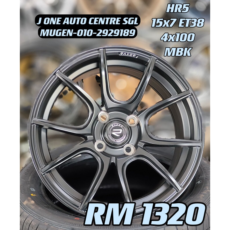 NEW RIM 15 RAXER HR5 for VIOS AXIA MYVI BEZZA ALZA SAGA BLM CITY JAZZ ...