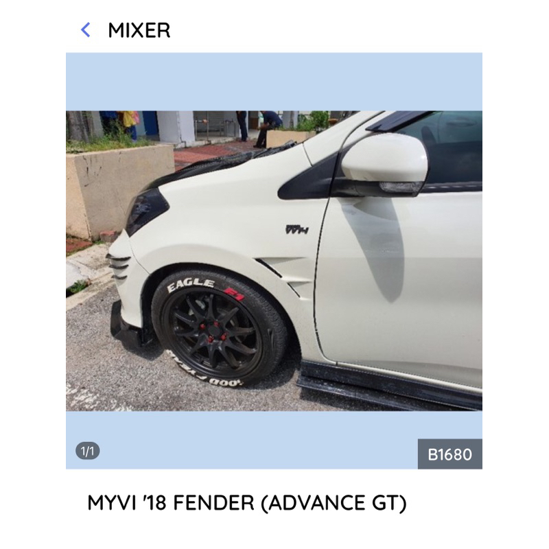 🔥Perodua Myvi Gen3 2018-2019 Custom Fiber Fender NO PAINT | Shopee Malaysia