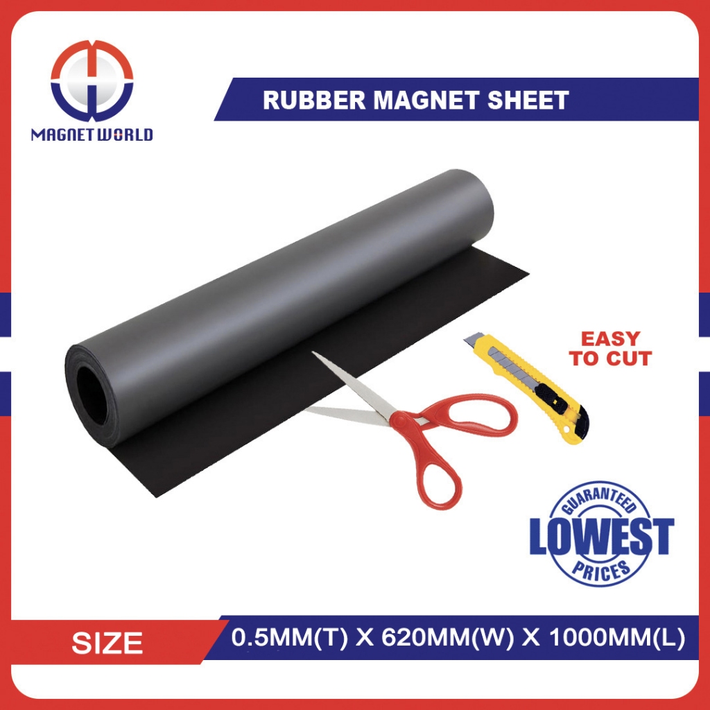(1 METER) 0.5MM THICKNESS 620MM X 1000MM RUBBER MAGNET SHEET / DIY ...