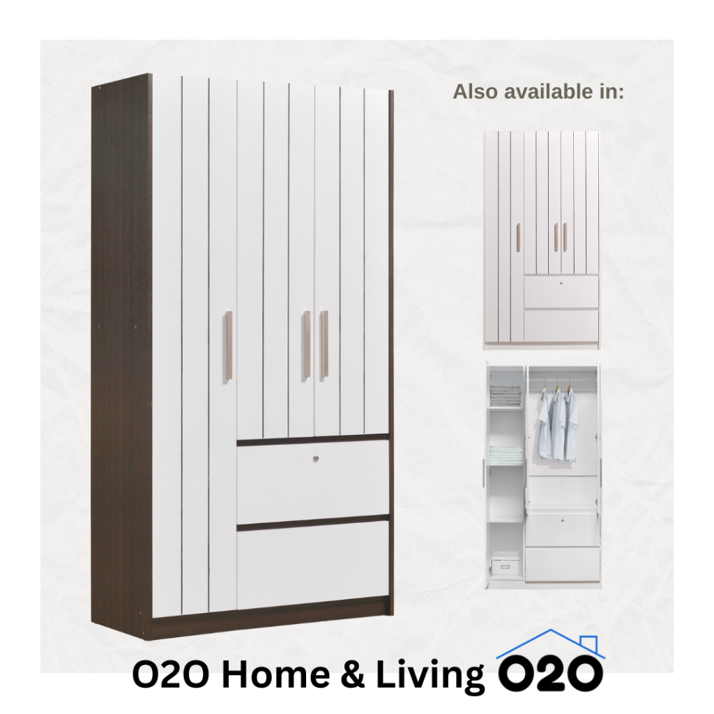 [O2O] ORCHIDS 3 door wardrobe with lock/ 3 Pintu Almari baju laci ...