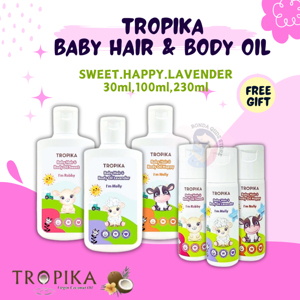 TROPIKA BABY HAIR & BODY OIL | BABY OIL TROPIKA | MINYAK RAMBUT BAYI ...