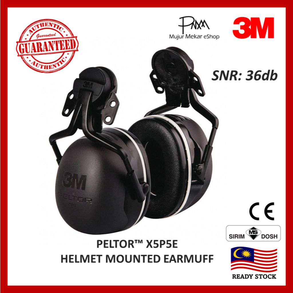 [AUTHENTIC] 3M PELTOR™ X5P5E (Electrical insulated headband) Helmet Mounted Earmuffs , 36 dB ...