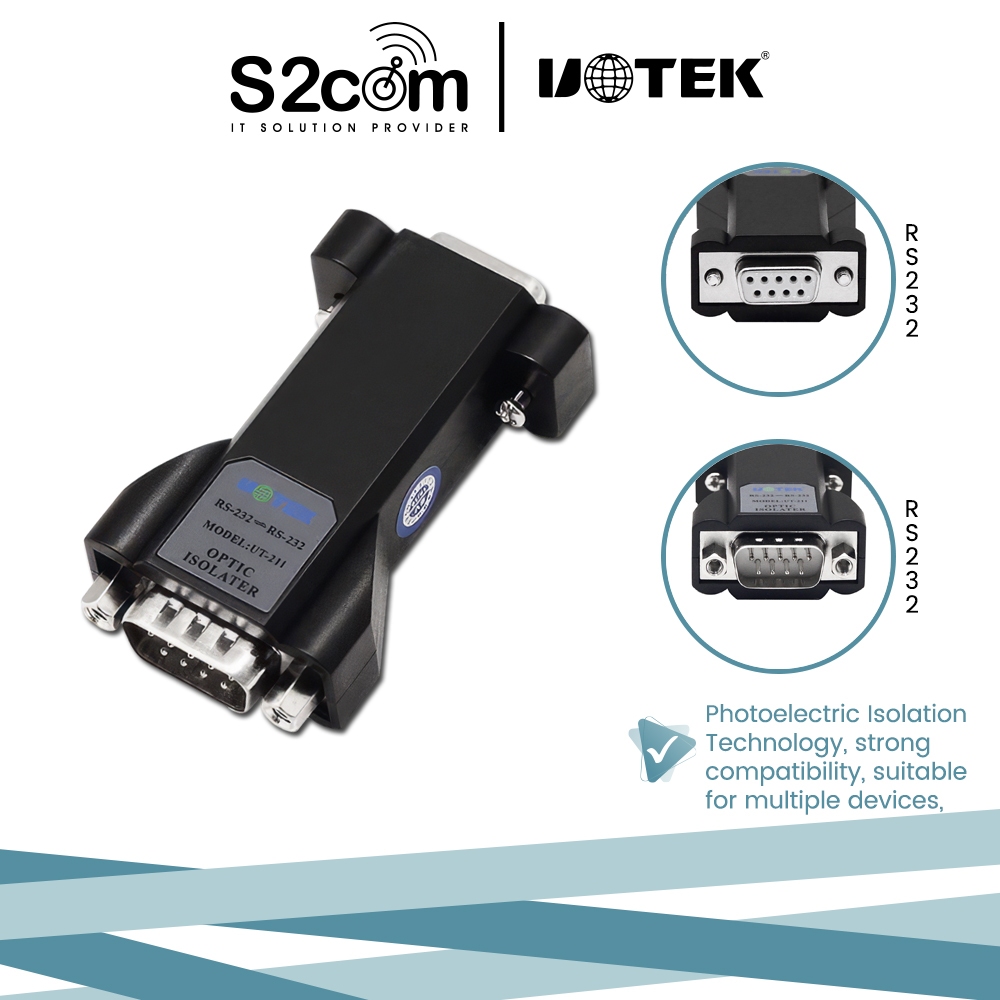 UTEK UT-211 Port-Powered RS-232 To RS-232 Mini-Size PhotoElectric ...