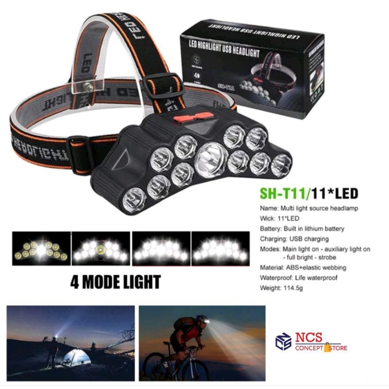 SH-T11 Multifunctional Headlight USB Rechargeable Headlamp 4 Mode ...