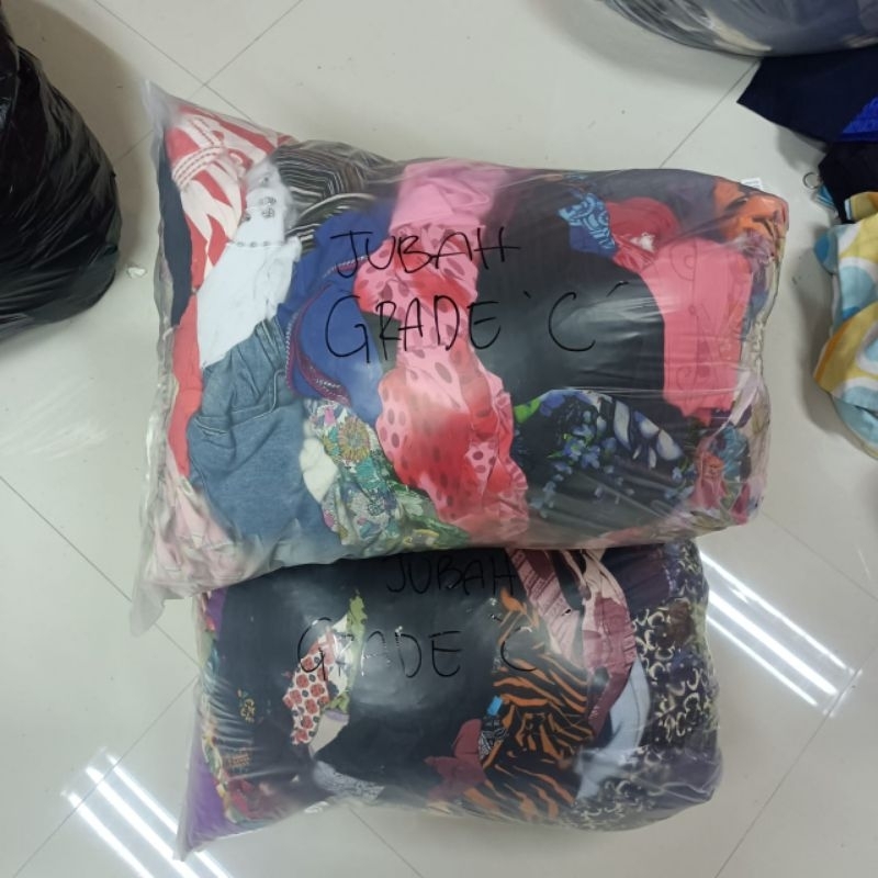 Mini bale jubah grade C bundle preloved saiz bale 35 x 30 x 55 @ 10kg ...