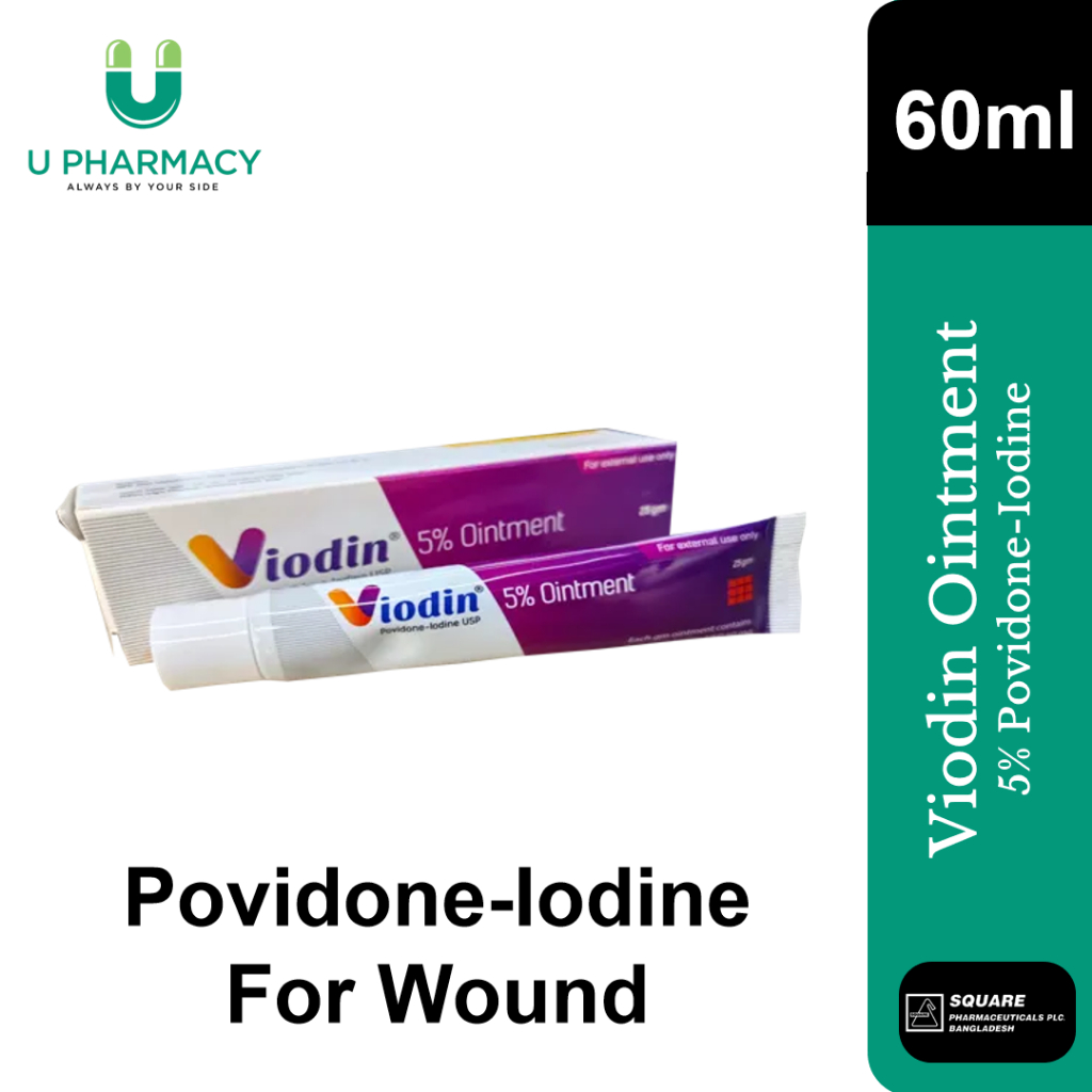(U Pharmacy) Viodin 5% Povidone-Iodine Ointment 25g - For Wound (EXP: 7 ...