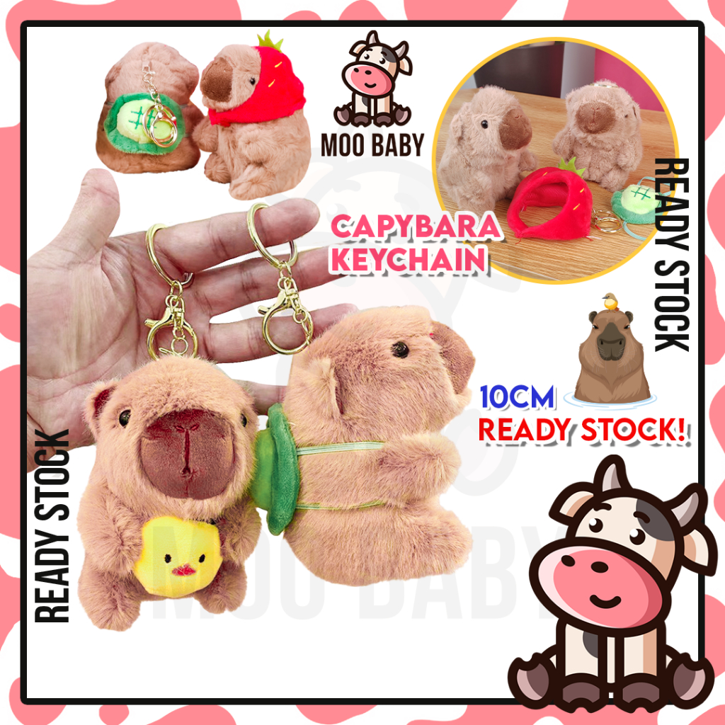 ⭐Moo Baby Keychain Capybara Key Chain Plush Keychain Pendant Cute Charm ...