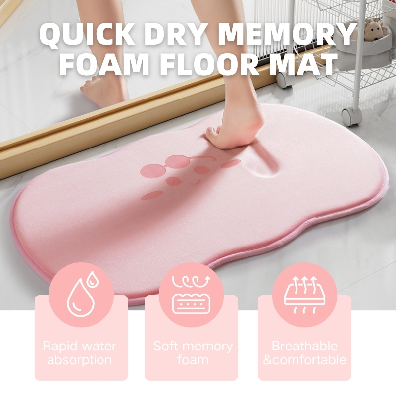 Ready Stock 60CM Bathroom absorbent floor mat memory foam quick-drying ...