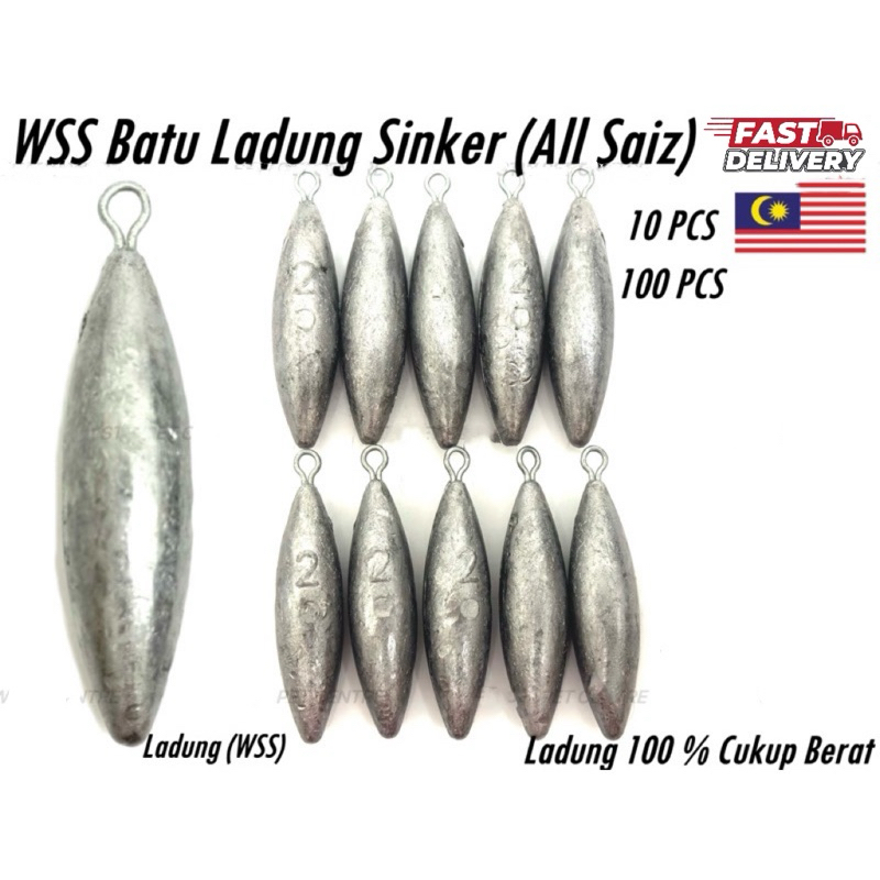 WSS Batu Ladung Gantung Sinker Batu Timah Timah Batu Ladung Pancing ...