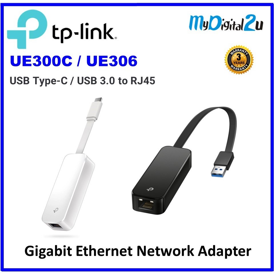 TP-LINK UE300C TYPE-C / UE306 USB3.0 TO RJ45 GIGABIT ETHERNET NETWORK ...