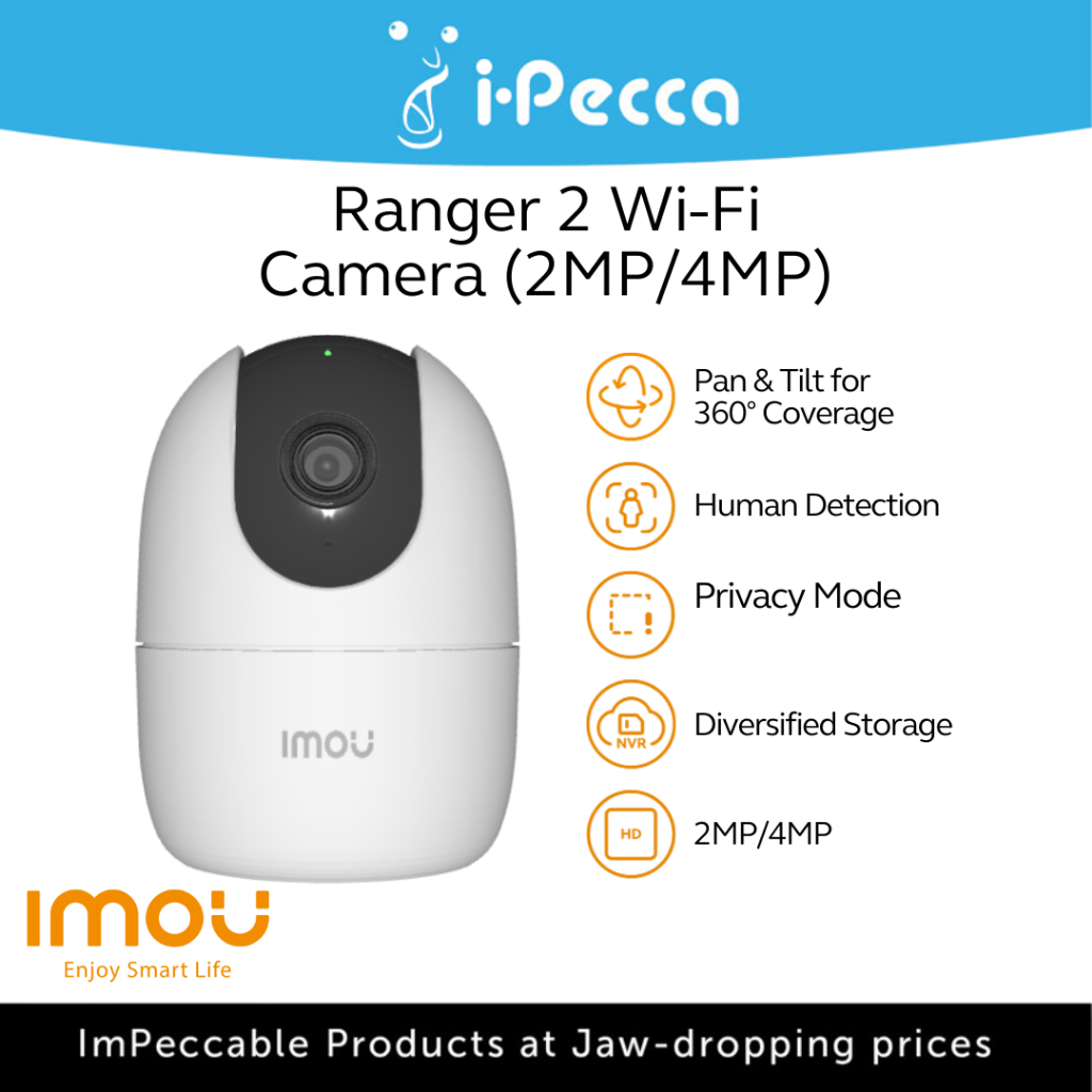 IMOU Ranger 2(2MP/4MP) Smart Motion Tracking AI Human/Sound Detection ...