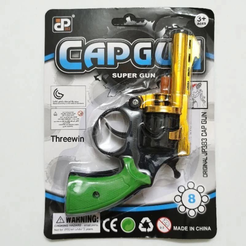 KR8467 2Pcs Children Toy Super Cap-Gun Silver And Gold Colourful ...