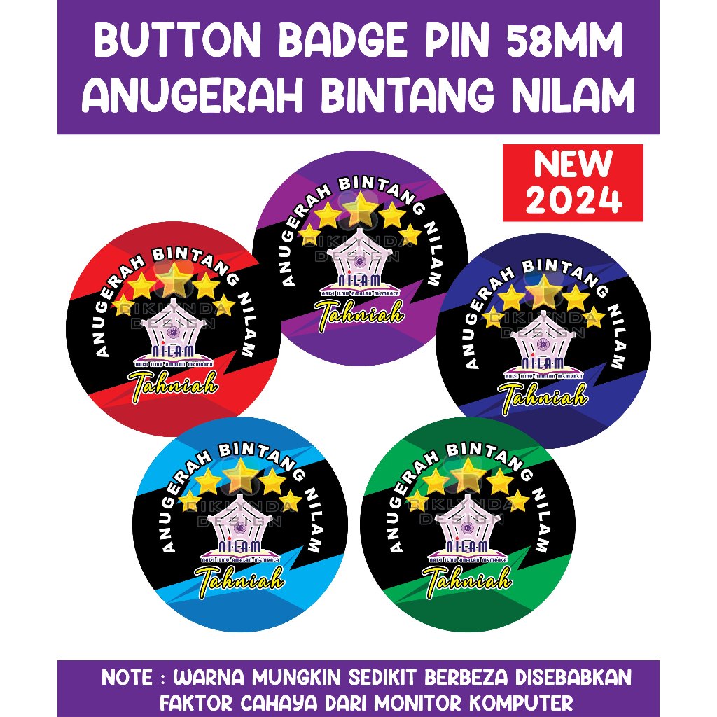 BUTTON BADGE SAFETY PIN - ANUGERAH BINTANG NILAM | Shopee Malaysia