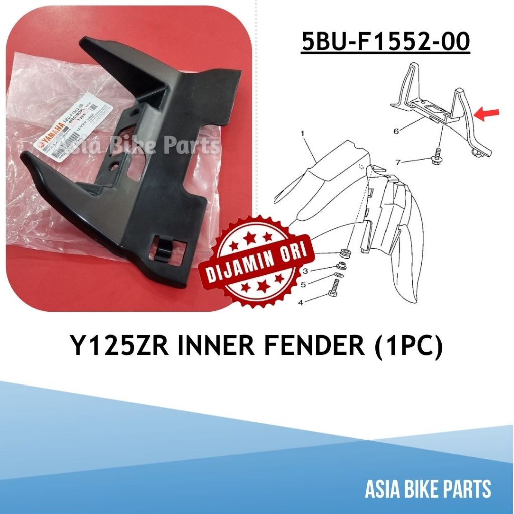 Yamaha Original Y125ZR Inner Fender - 5BU-F1552-00 / 90159-06078 ...