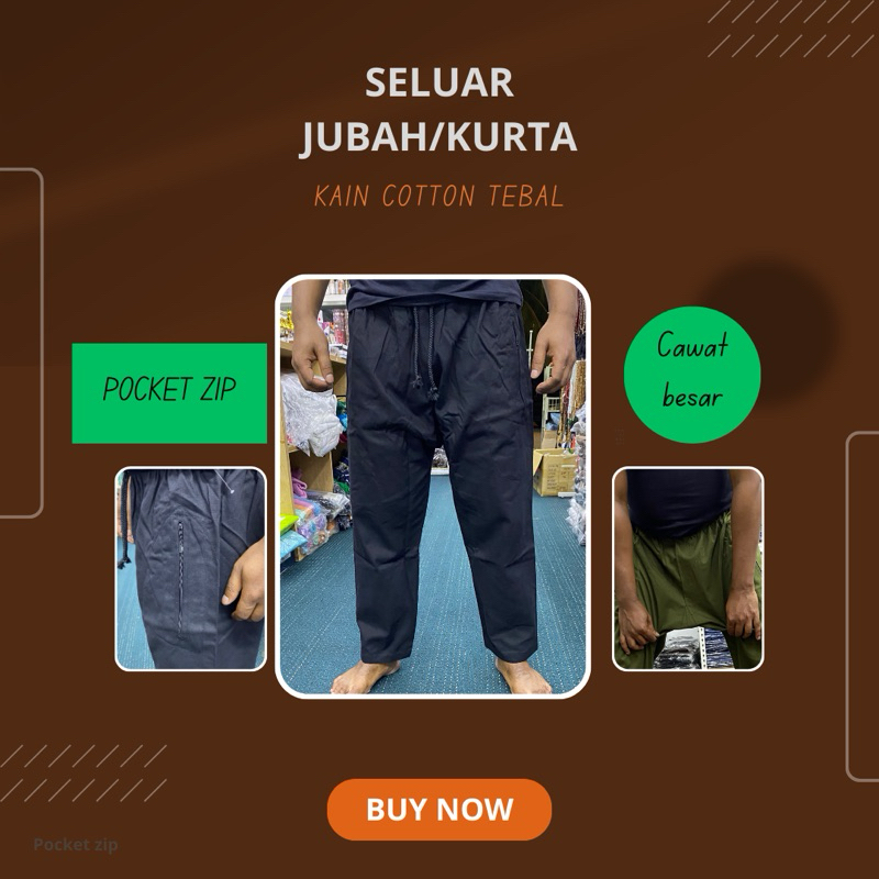 Seluar Ibadah Umrah Haji Cotton Kain Tebal Seluar Kurta Lelaki Seluar ...