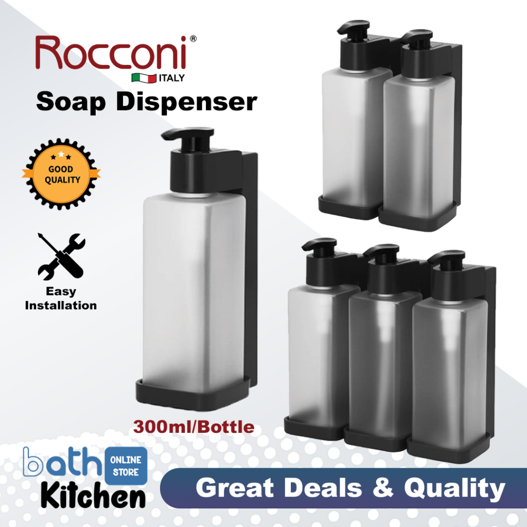 Rocconi Soap Dispenser(Black)-Single, Double & Triple | Shopee Malaysia