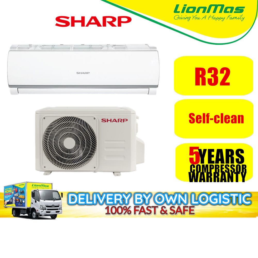 Sharp 1hp / 1.5hp R32 Air Conditioner AIr-cond Penghawa Dingin non-inverter | Shopee Malaysia