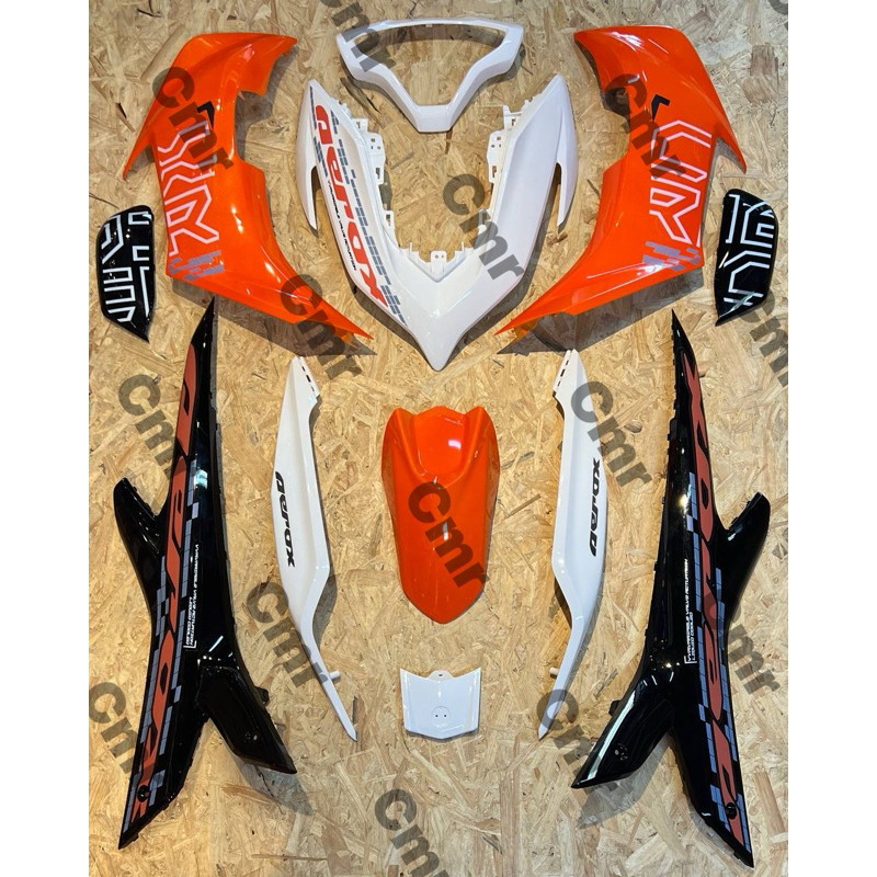 Cover Set NVX V2 New Design Aerox Merah Putih Siap Tampal | Shopee Malaysia