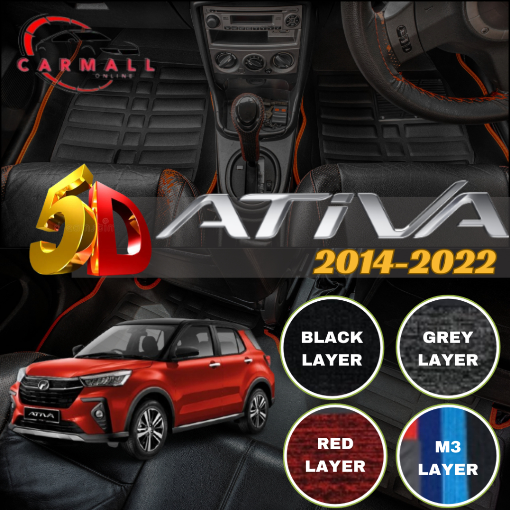 Perodua Ativa 2021-2024 5D Carpet Car Mat Floor Mat OEM Karpet Kereta ...