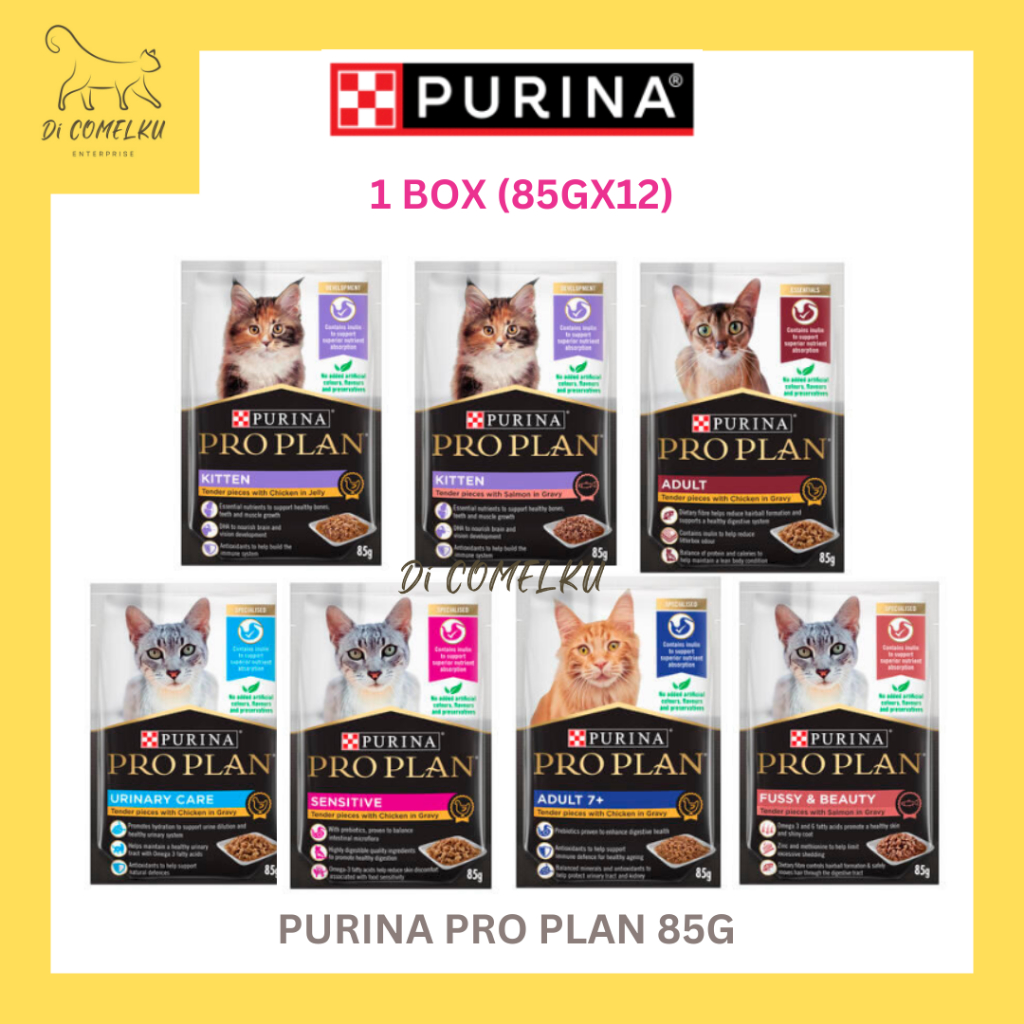 1 Box (85g x 12) PURINA Pro Plan Functional Cat Wet Food Pouch/ Makanan ...