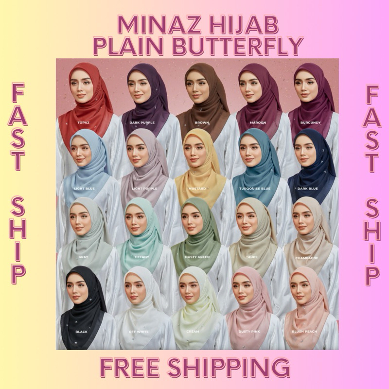 [NEW RELEASED] MINAZ HIJAB PLAIN BUTTERFLY LIMITED 🔥 | Shopee Malaysia
