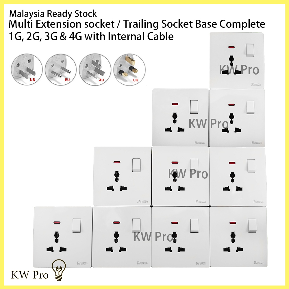 Multi Extension socket / Trailing Socket Base Complete 1G, 2G, 3G & 4G ...
